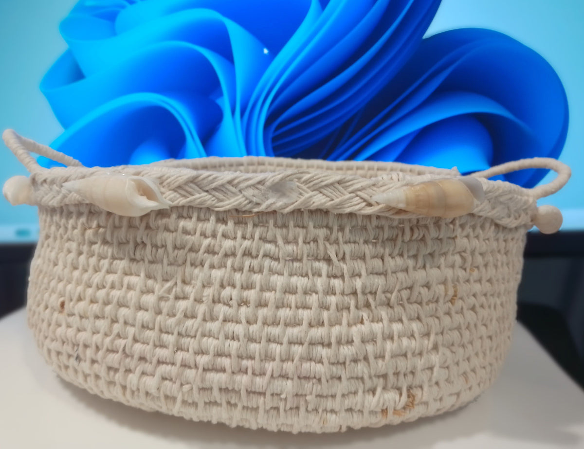 Nancy Nona - Twine Woven Basket - Shells – Gab Titui Cultural Centre